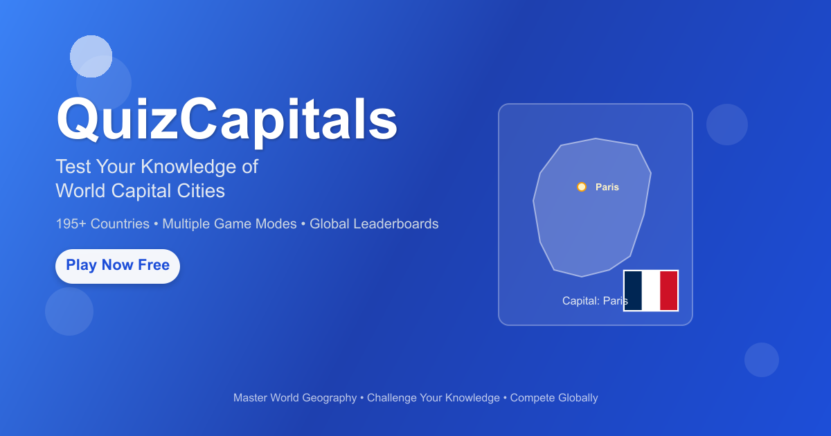 QuizCapitals - World Capital Cities Game | Test Geography Knowledge